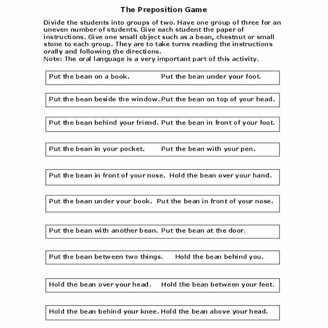 ESL Teaching Activities - How to Use Prepositions